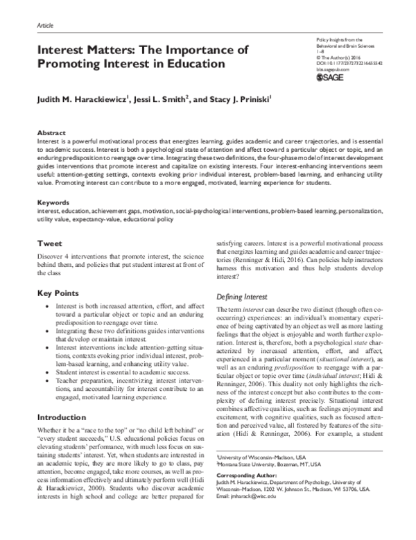 (PDF) Interest Matters