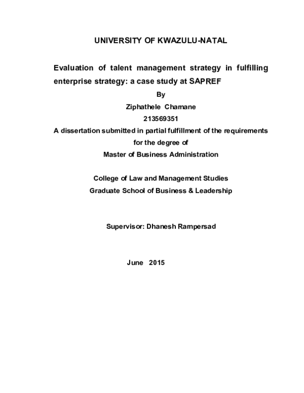 (PDF) Evaluating Talent Management at SAPREF