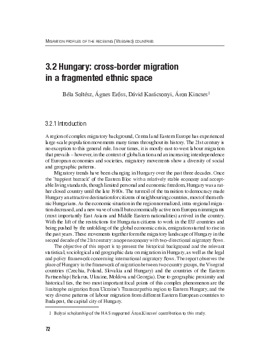 (PDF) Hungary: cross border migration in a fragmented ethnic space