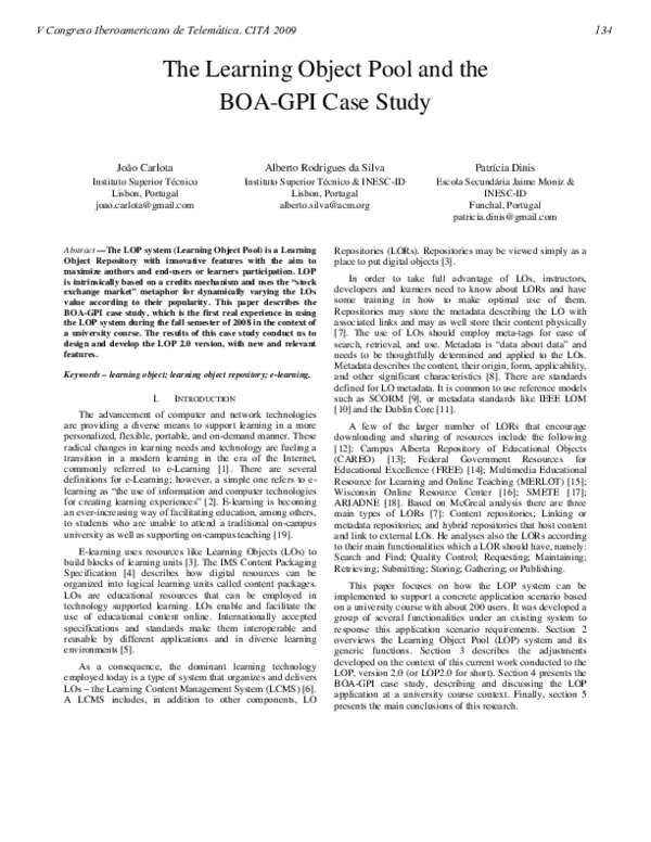 (PDF) The Learning Object Pool and the BOA-GPI Case Study