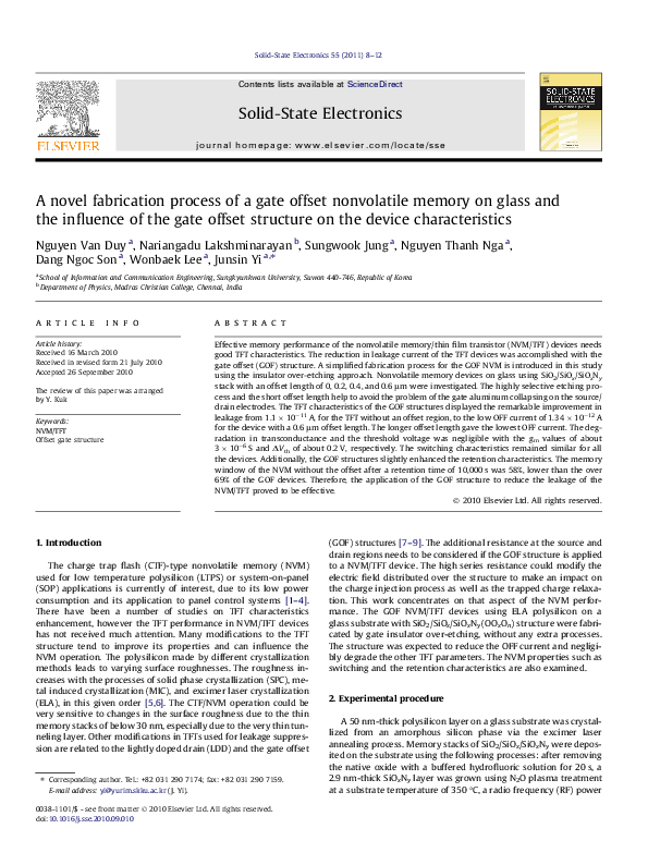 (PDF) A novel fabrication process of a gate offset nonvolatile memory ...