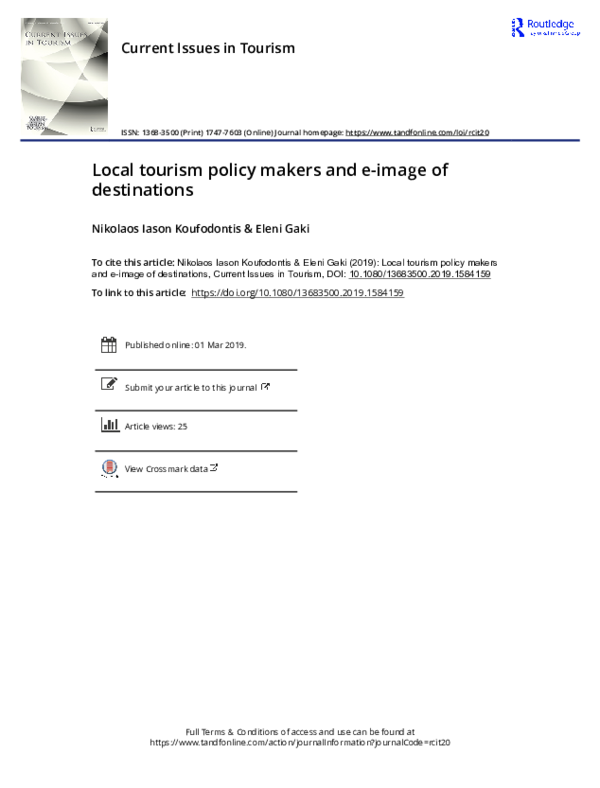 (PDF) Local tourism policy makers and e-image of destinations