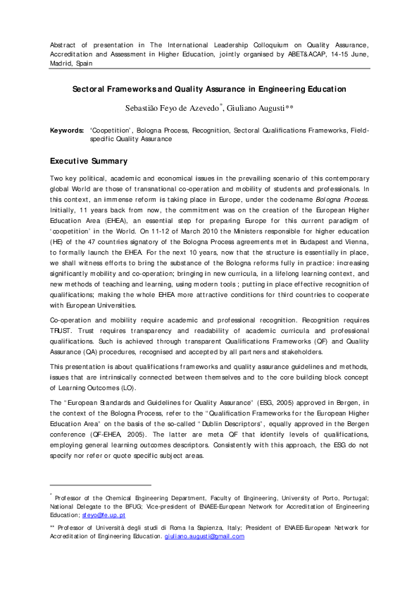 (PDF) Quality Assurance Executive Summary