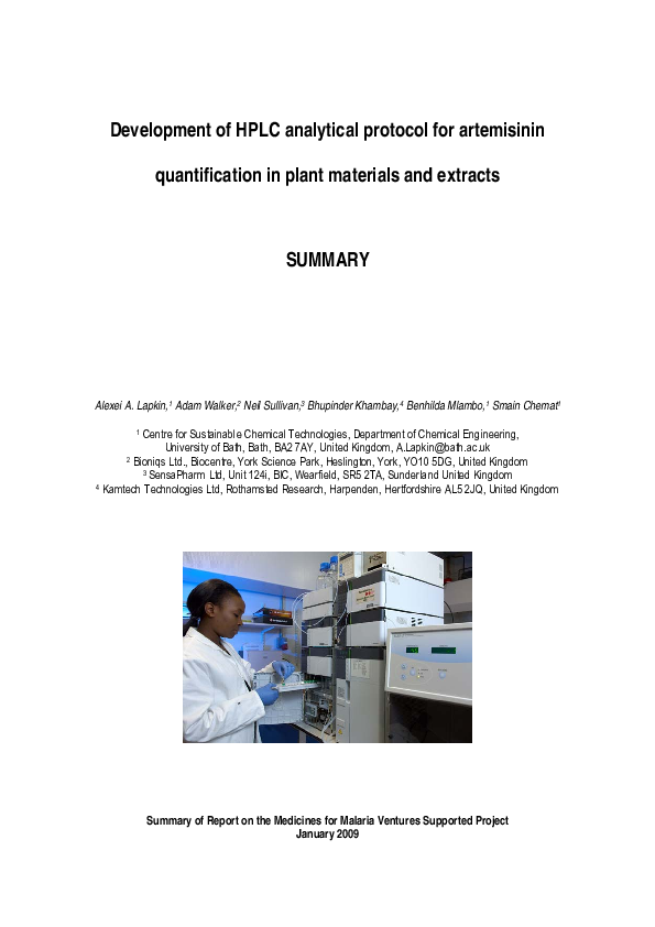 (PDF) Development of HPLC analytical protocols for quantification of ...