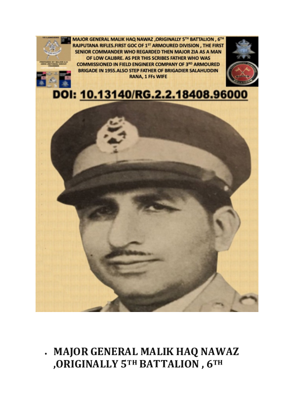 (PDF) THE FIRST SENIOR COMMANDER WHO REGARDED THEN MAJOR ZIA AS A MAN ...