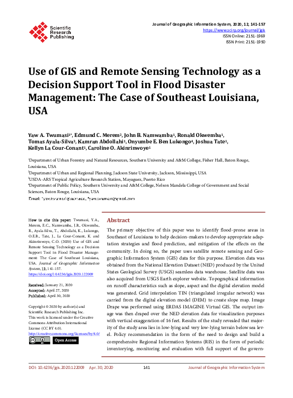 (PDF) Use of GIS and Remote Sensing Technology as a Decision Support ...