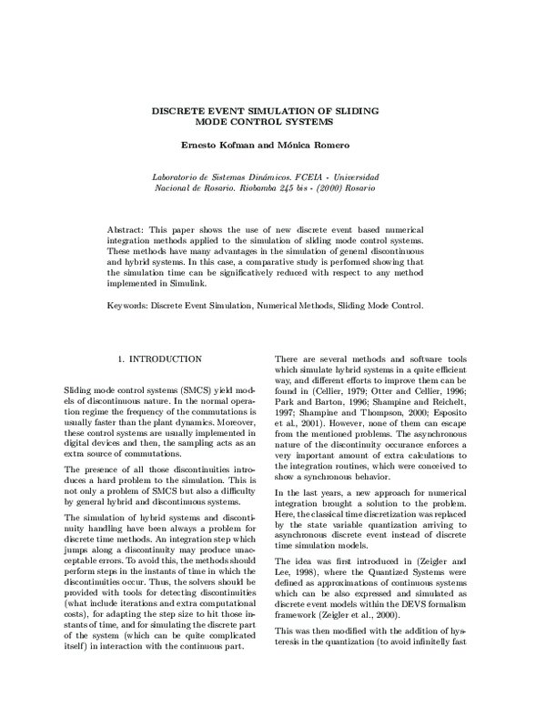 (PDF) Discrete Event Simulation Of Sliding