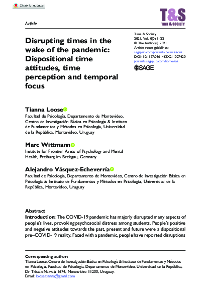 (PDF) Disrupting times in the wake of the pandemic: Dispositional time ...