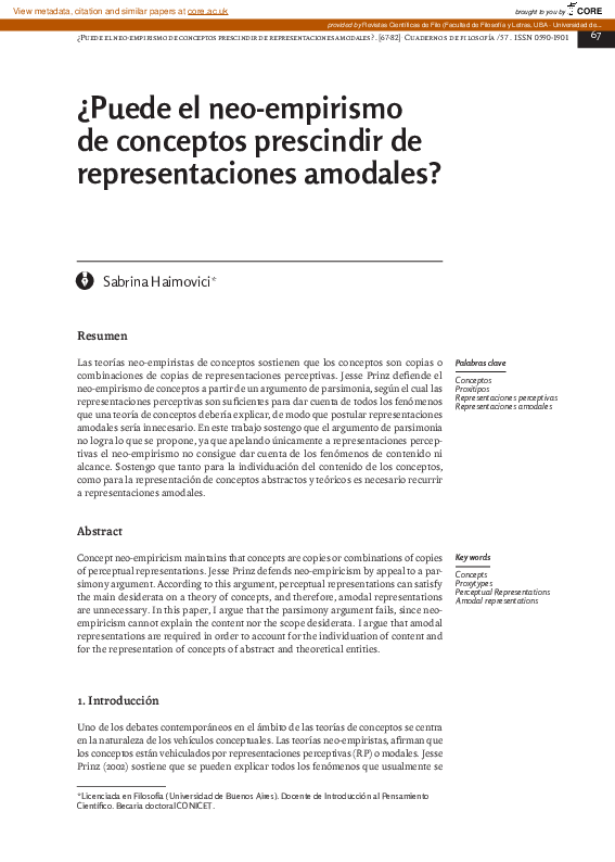 (PDF) ¿Puede el neo-empirismo de conceptos prescindir de ...