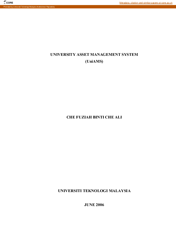 (PDF) University asset management system (UniAMS)