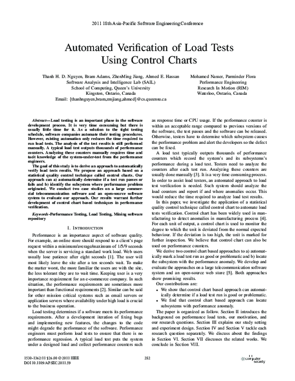 (PDF) Automated Verification of Load Tests Using Control Charts ...