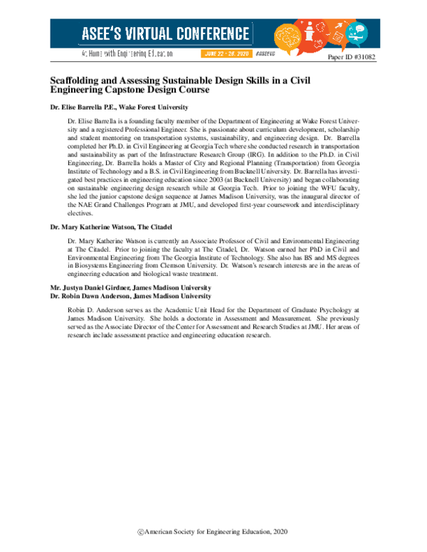 (PDF) Scaffolding and Assessing Sustainable Design Skills in a Civil ...