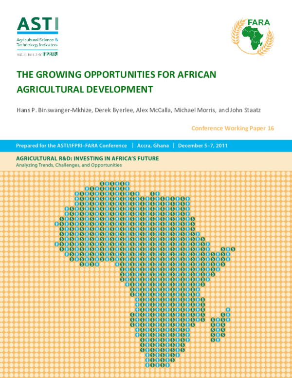 (PDF) The Growing Opportunities for African Agricultural Development