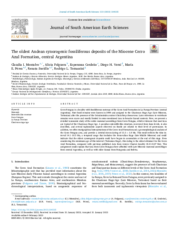 (PDF) The oldest Andean synorogenic fossiliferous deposits of the ...