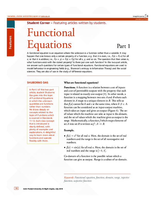 Pdf Functional Equations