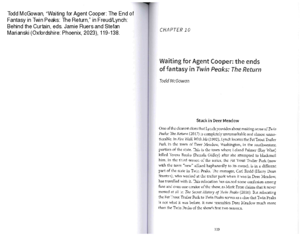 (PDF) Waiting for Agent Cooper: The End of Fantasy in Twin Peaks: The ...