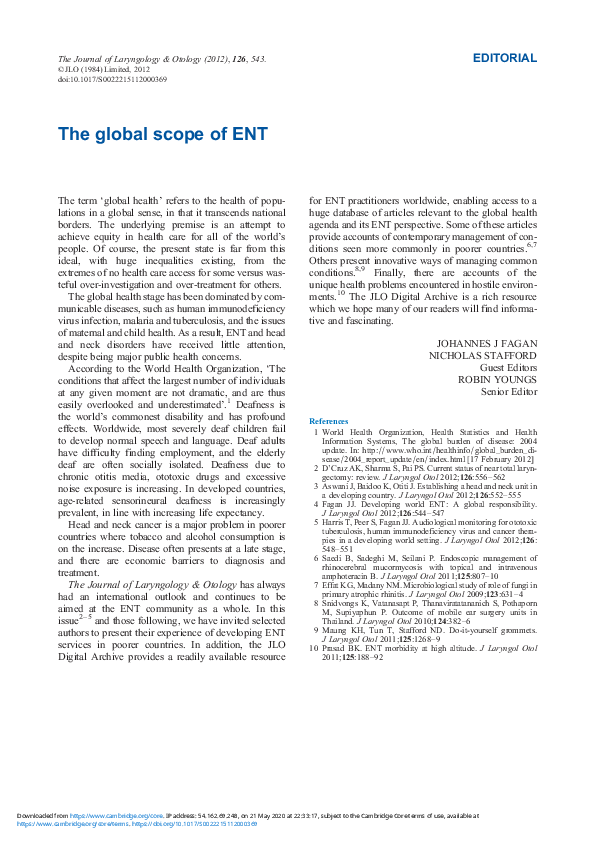 (PDF) The global scope of ENT | mohammad javad sadeghi - Academia.edu