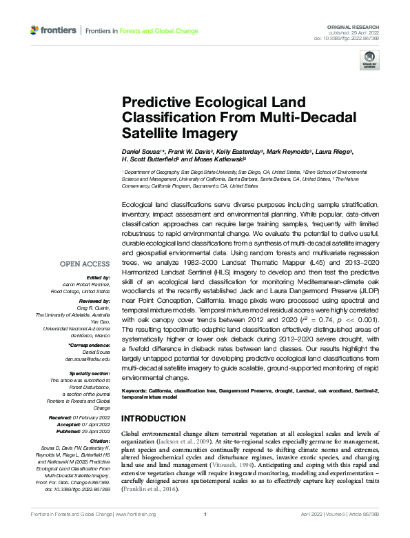 (PDF) Predictive Ecological Land Classification From Multi-Decadal ...