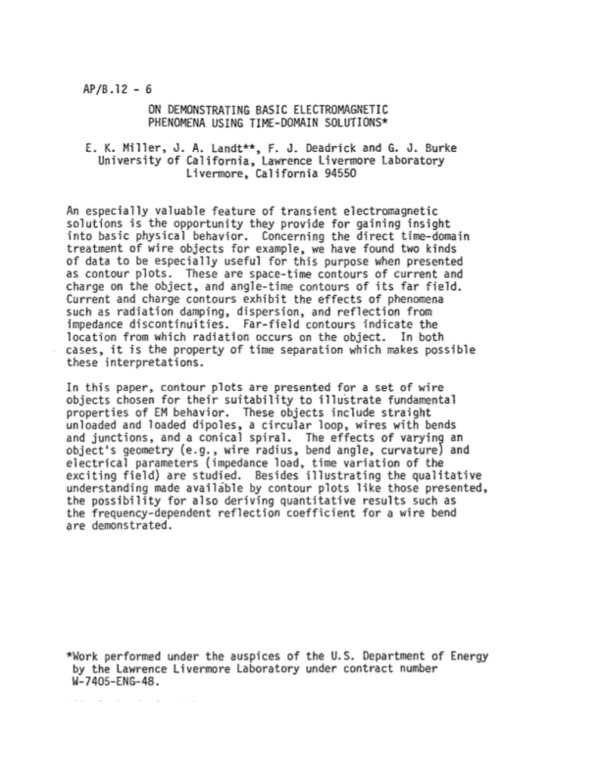 (PDF) On demonstrating basic electromagnetic phenomena using time ...