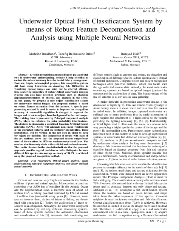 (PDF) Underwater Optical Fish Classification System by Means of Robust Feature Decomposition and ...
