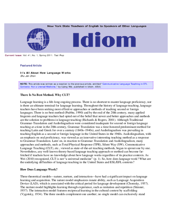 (PDF) It's All About How Language Works