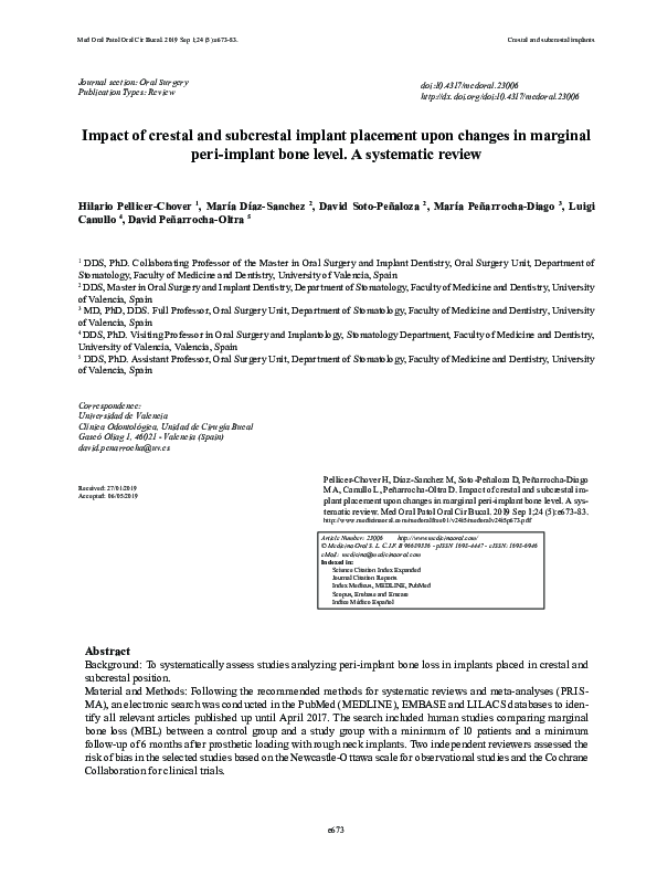 (PDF) Impact of crestal and subcrestal implant placement in peri ...