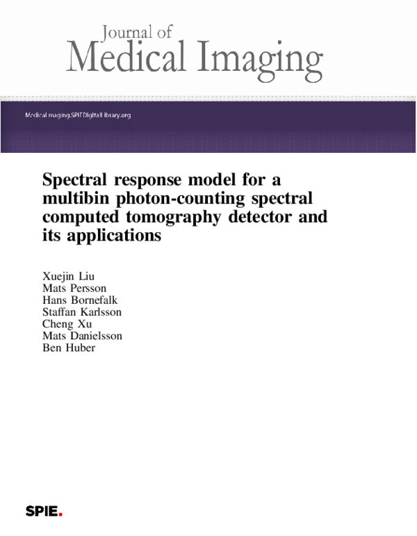 (PDF) Spectral response model for a multibin photon-counting spectral computed tomography ...