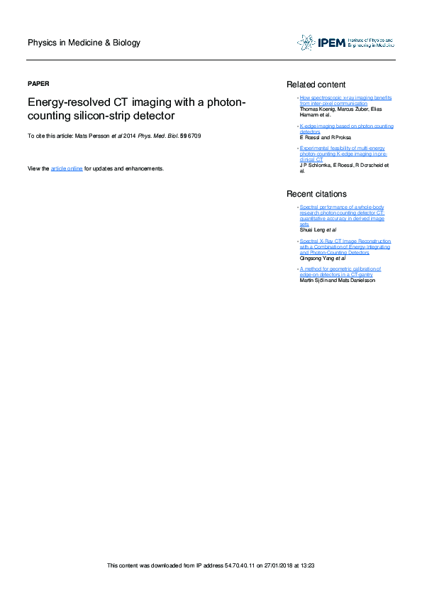 (PDF) Energy-resolved CT imaging with a photon-counting silicon-strip detector | Hans Bornefalk ...