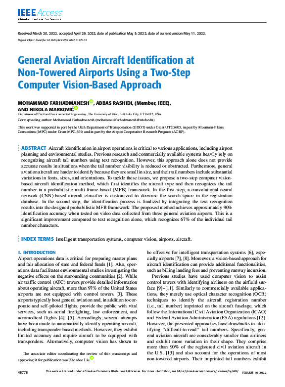 (PDF) General Aviation Aircraft Identification at Non-Towered Airports ...