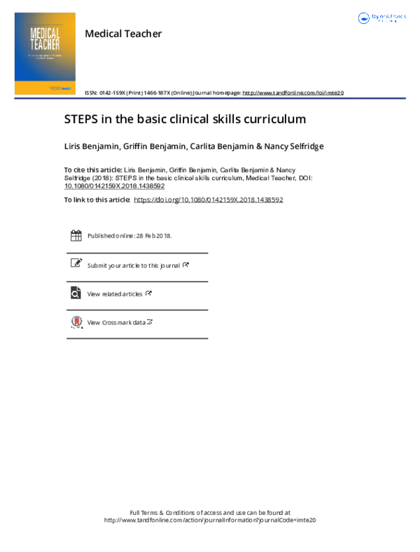 (PDF) STEPS in the basic clinical skills curriculum