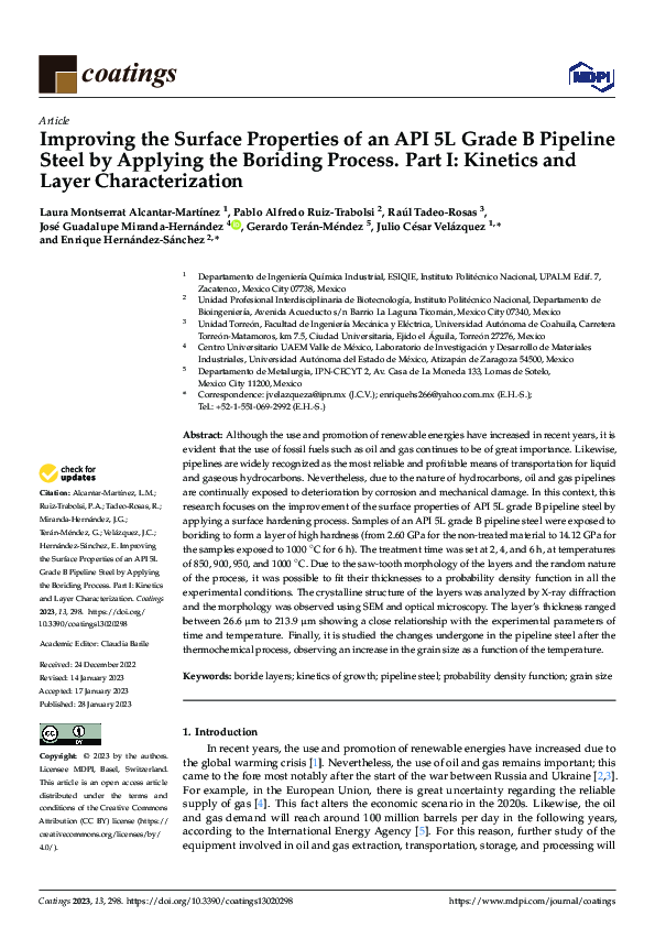 (PDF) Improving the Surface Properties of an API 5L Grade B Pipeline ...