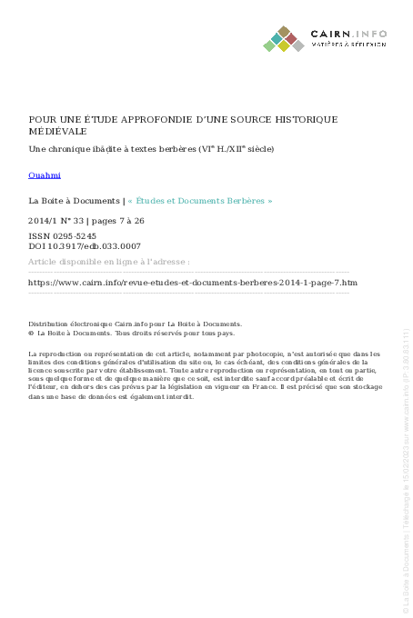 (PDF) Pour une étude approfondie d’une source historique médiévale ...