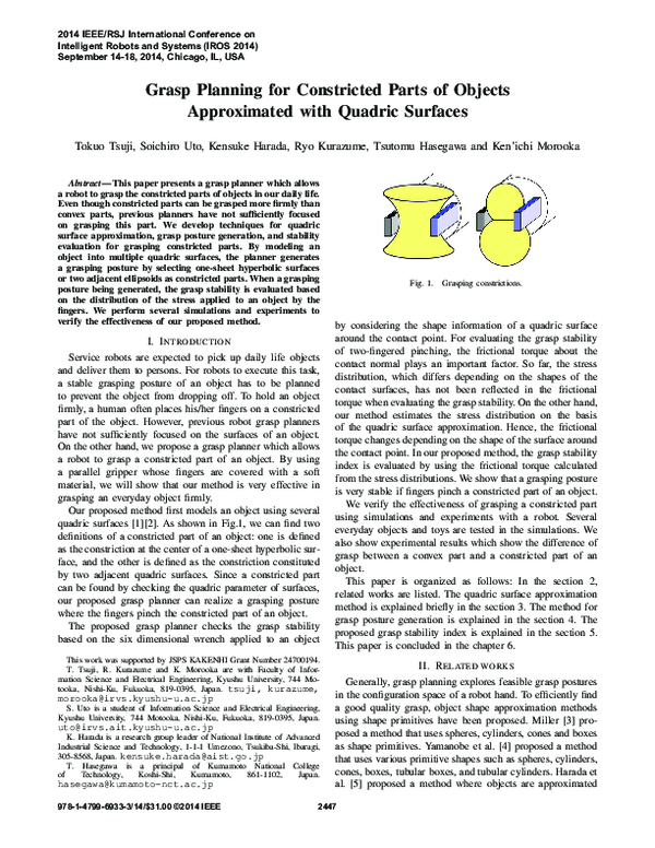 (PDF) Grasp planning for constricted parts of objects approximated with ...