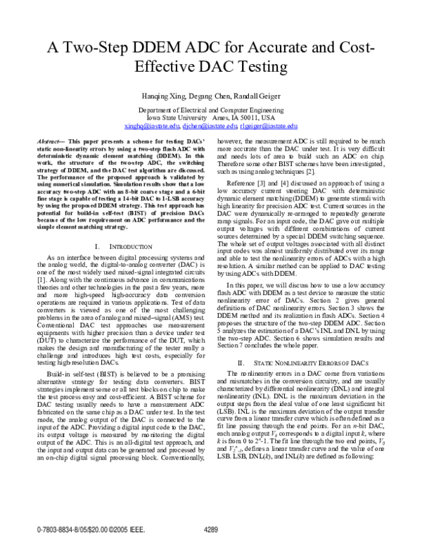 (PDF) A Two-Step DDEM ADC for Accurate and Cost-Effective DAC Testing