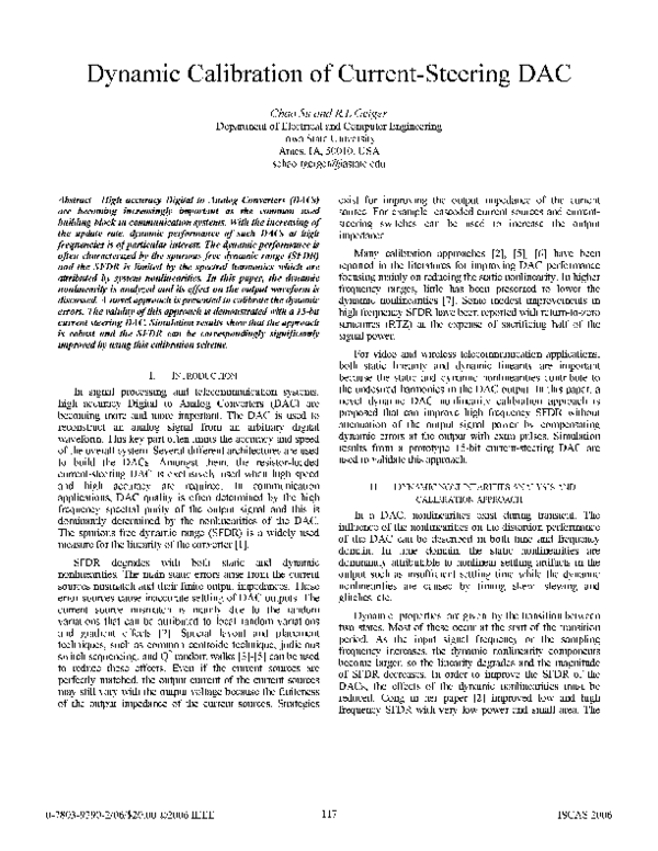 (PDF) Dynamic calibration of current-steering DAC