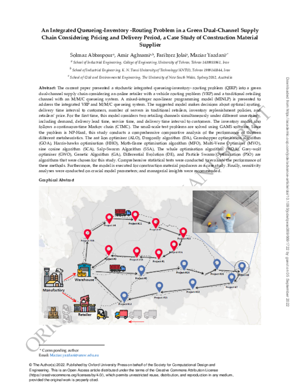 (PDF) An integrated queueing-inventory-routing problem in a green dual ...