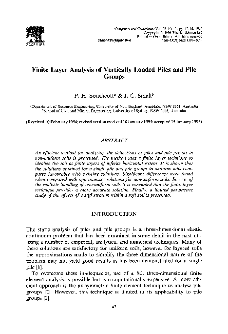 (PDF) Finite layer analysis of vertically loaded piles and pile groups