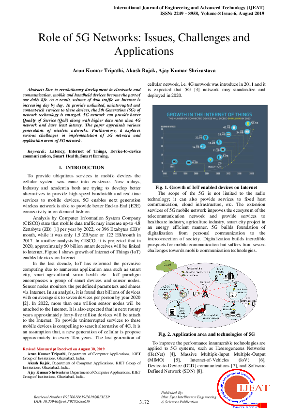 (PDF) Role of 5G Networks: Issues, Challenges and Applications