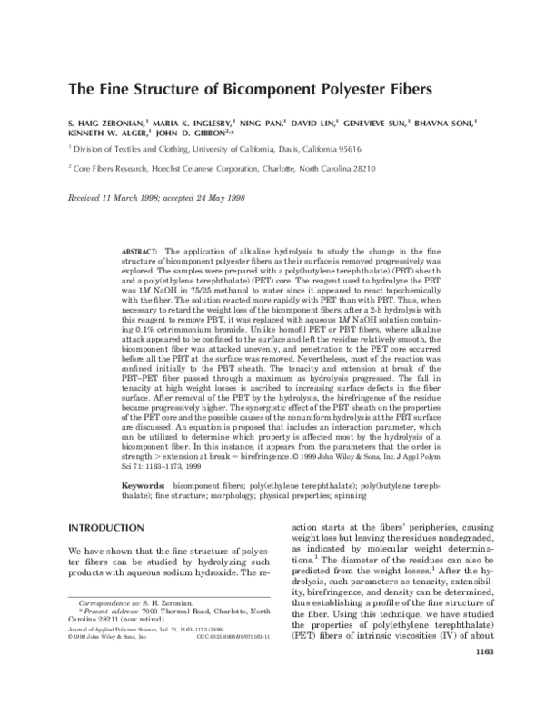 (PDF) The fine structure of bicomponent polyester fibers
