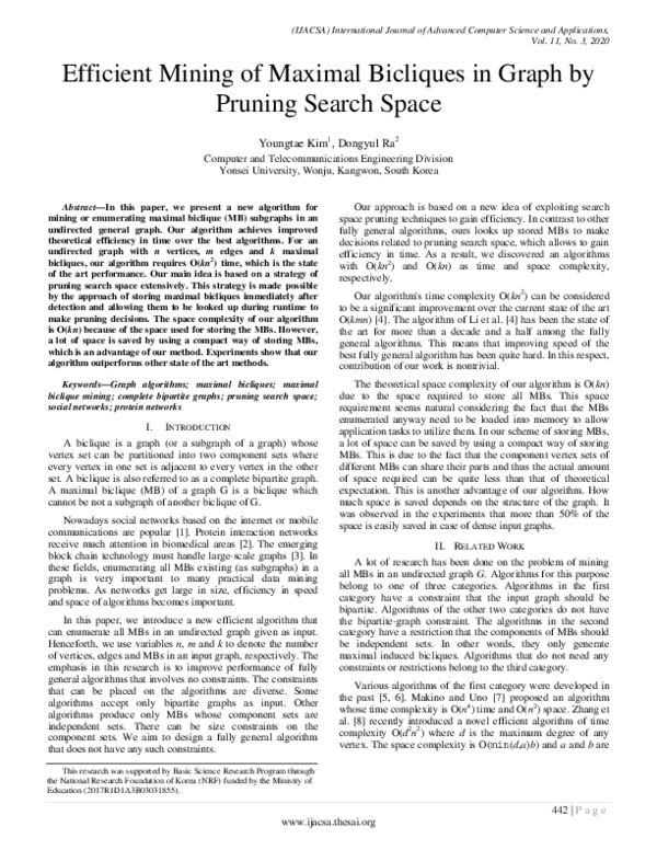 (PDF) Efficient Mining of Maximal Bicliques in Graph by Pruning Search Space