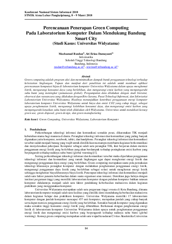(PDF) Perencanaan Penerapan Green Computing Pada Laboratorium Komputer Dalam Mendukung Bandung ...