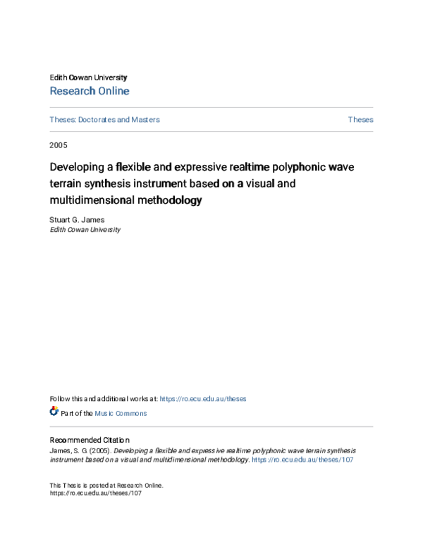 (PDF) Flexible Real-Time Polyphonic Wave Terrain Synthesizer