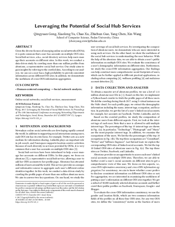 (PDF) Leveraging the Potential of Social Hub Services