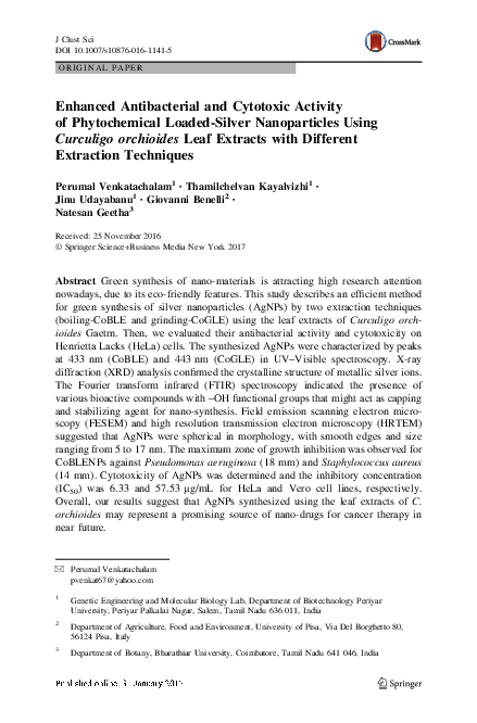 (PDF) Enhanced Antibacterial and Cytotoxic Activity of Phytochemical Loaded-Silver Nanoparticles ...
