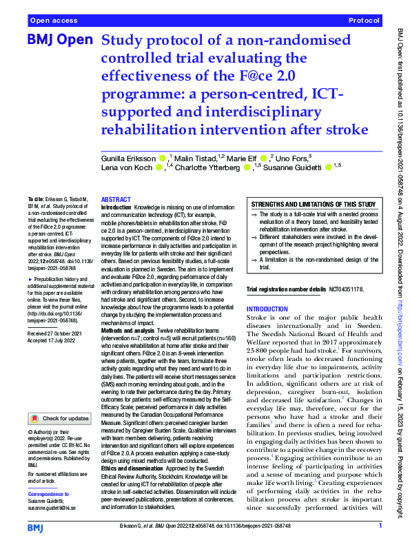 (PDF) Study protocol of a non-randomised controlled trial evaluating ...