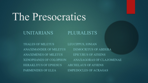 (PPT) The Presocratics