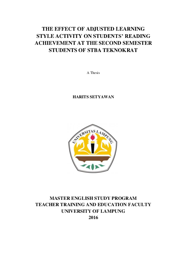 (PDF) The Effect of Adjusted Learning Style Activity on Students ...