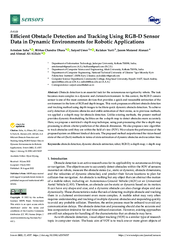 Pdf Dynamic Obstacle Detection And Tracking With Rgb D Sensors 