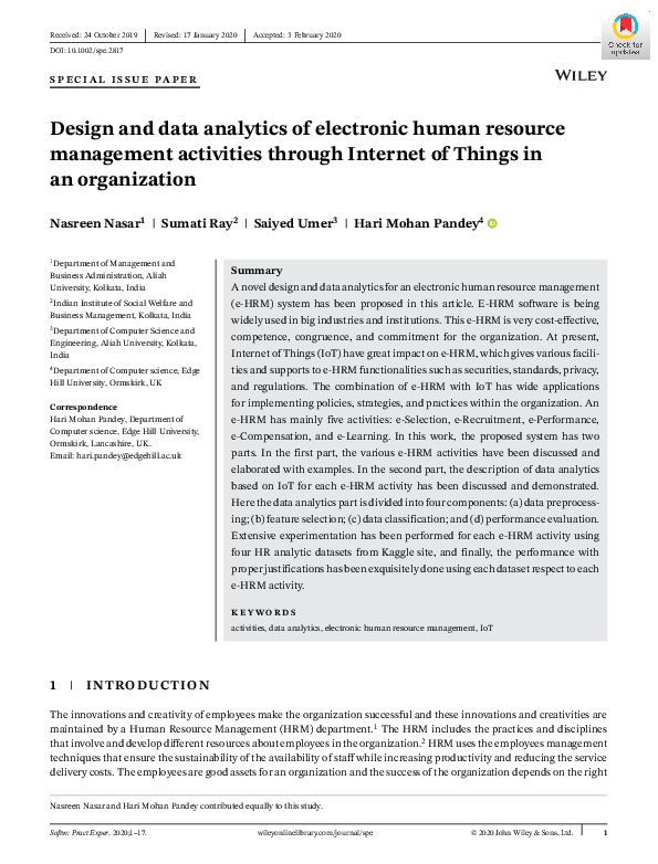(PDF) Design and data analytics of electronic human resource management ...