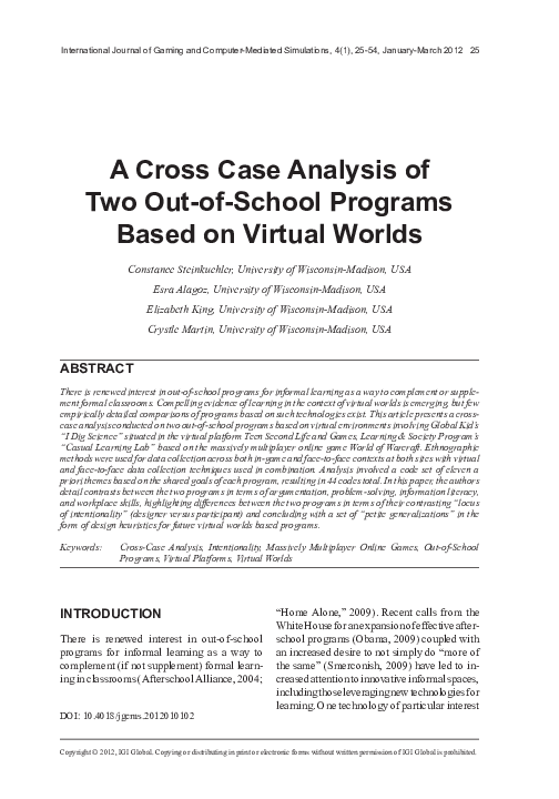 (PDF) A Cross Case Analysis of Two Out-of-School Programs Based on ...